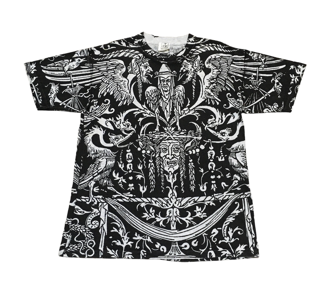 Rare Design Vintage Brand Art Asylum Fullprint T-shirt 1990s - Etsy