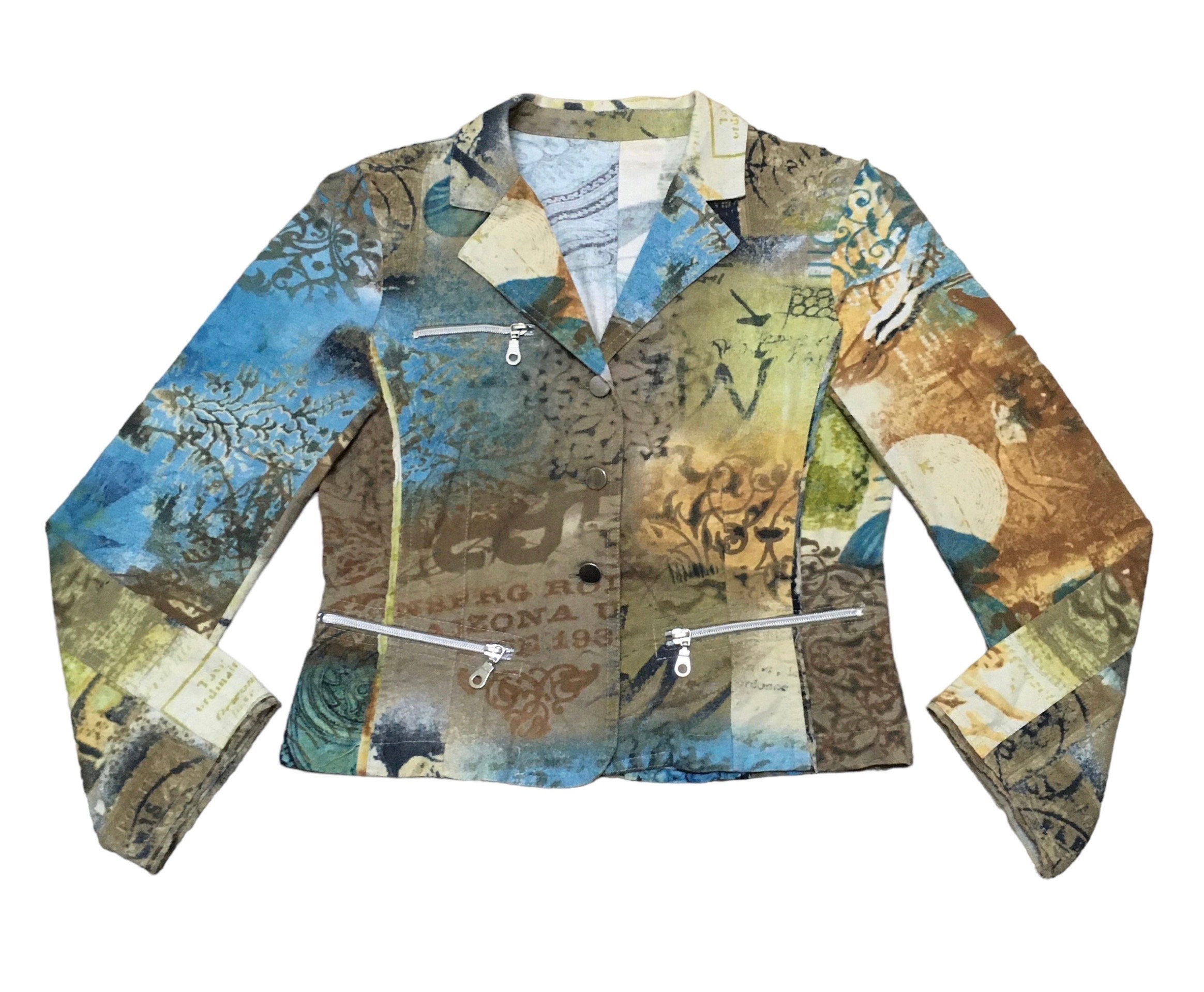 Rare Design Vintage Italian Designer Full Print Jacket 1990s - Etsy