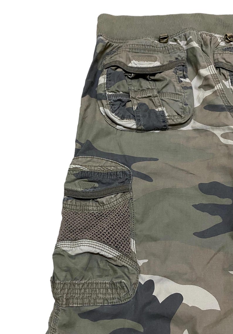 Rare Vintage Brand GOA Tactical Super Flared Parachute Camouflage Cargo ...