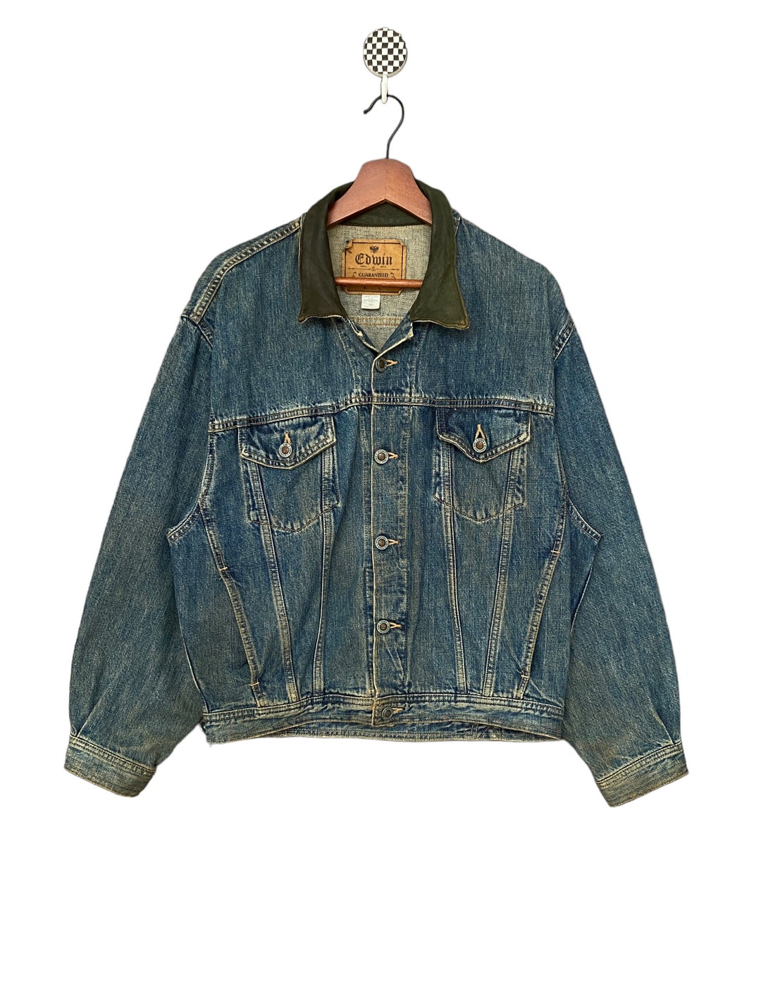 Rare Design Vintage Brand Edwin Denim Trucker Jacket 1990s Rare Design Vintage Brand Edwin Denim Trucker Jacket 1990s