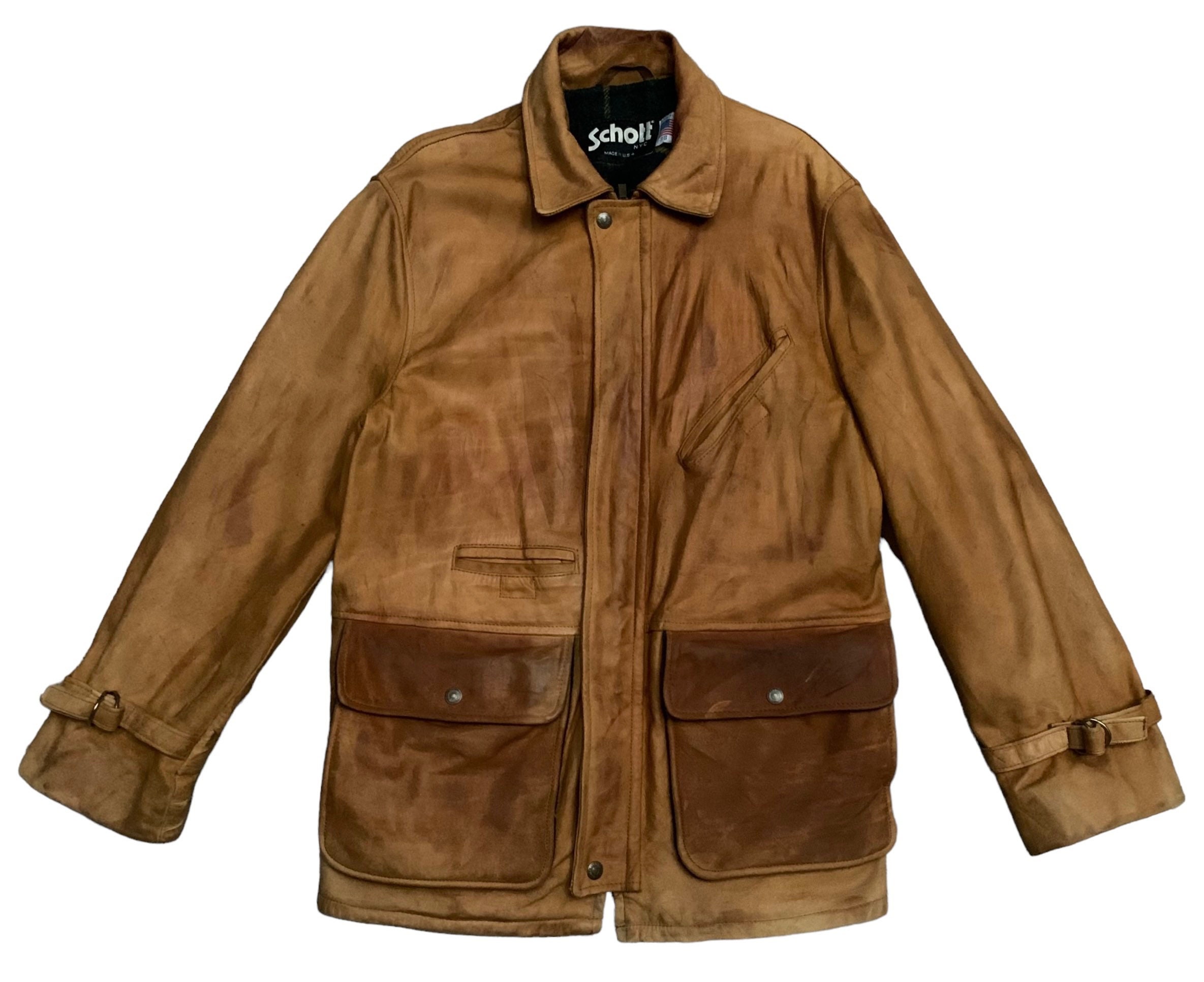 Rare Design Vintage Schott Made in Usa Leather Jacket 1980s - Etsy