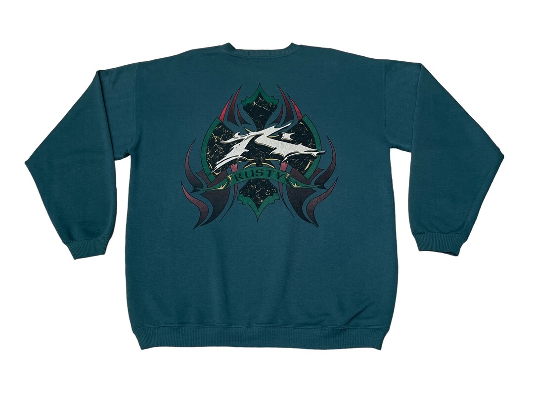 Rare Design Vintage Brand Rusty Made in Usa Big Logo Sweatshirt 1990s ...