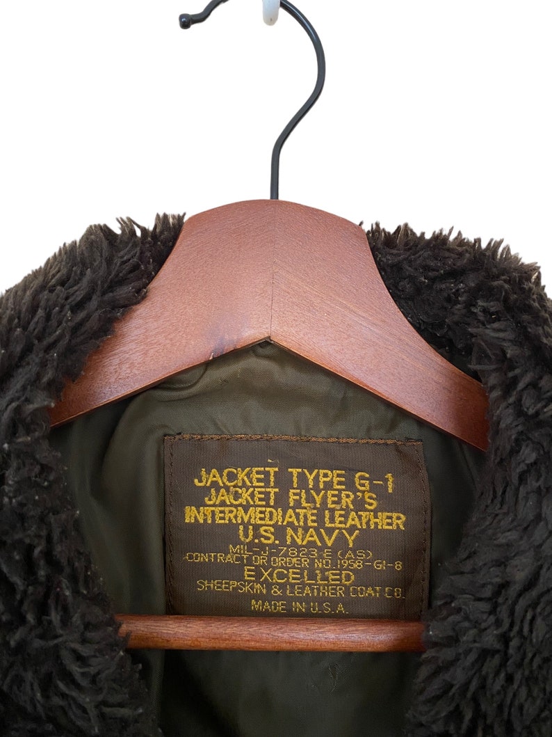 Rare Design Vintage Brand Excelled Us Navy Type G-1 Leather Jacket ...