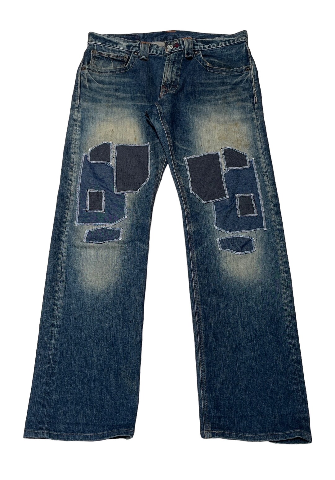 Rare Design Vintage Japanese Brand Blueway Patchwork Jeans 1990s - Etsy