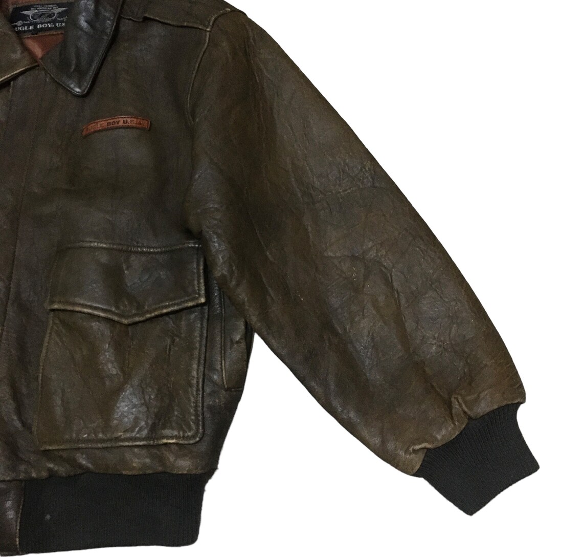 Rare Design Vintage Brand Bugle Boy Made in Usa Leather Jacket 1980s - Etsy