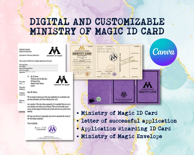 Ministry of Magic ID Card – British Wizarding Government, Editable ...