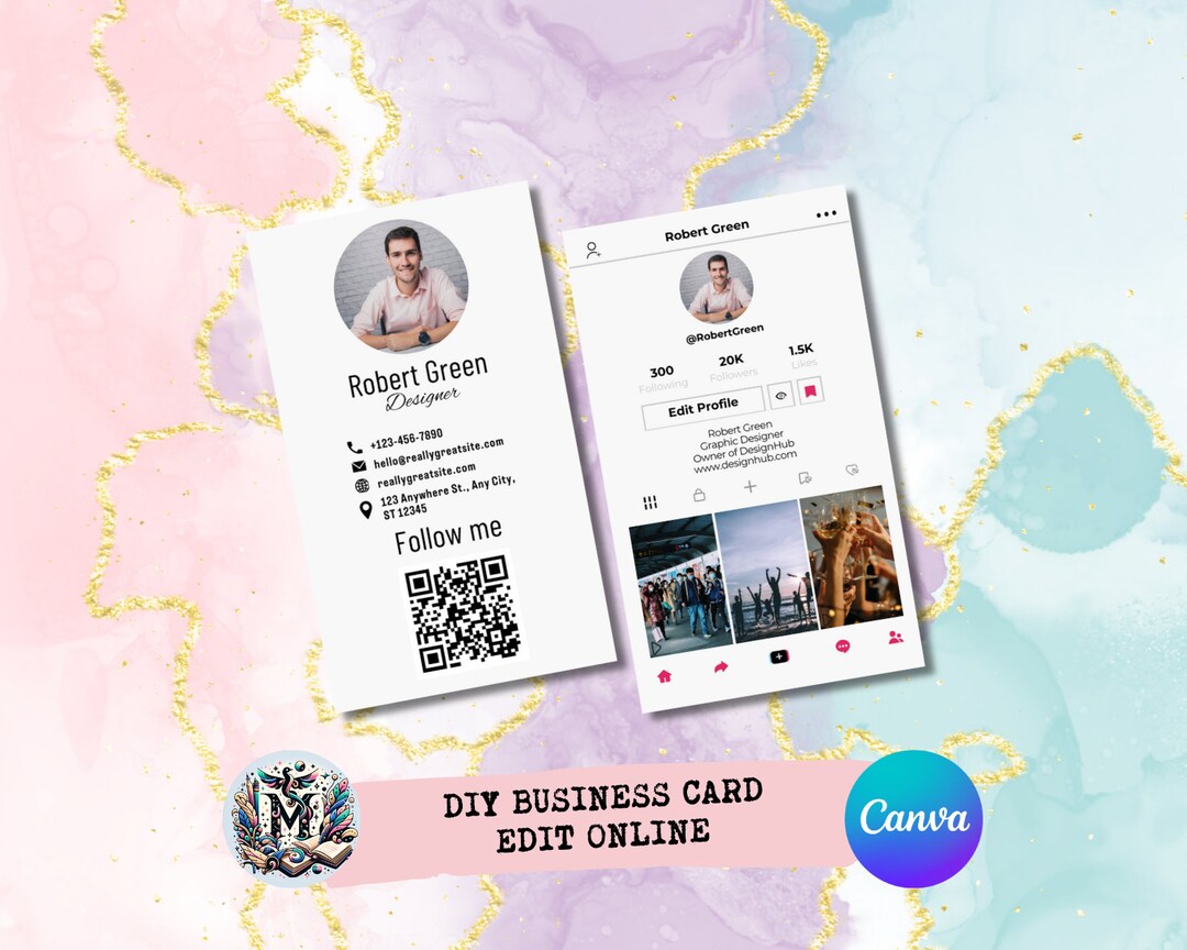 Unique Tiktok Themed Digital Business Card on Canva - Fully Editable ...