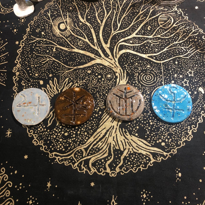 Altar Markers Sigils of Four Elements Earth Air Fire and Water - Etsy