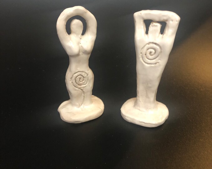 Spiral Triskelion God and Goddess Idols 2 Tall Wiccan Altar Figurines ...