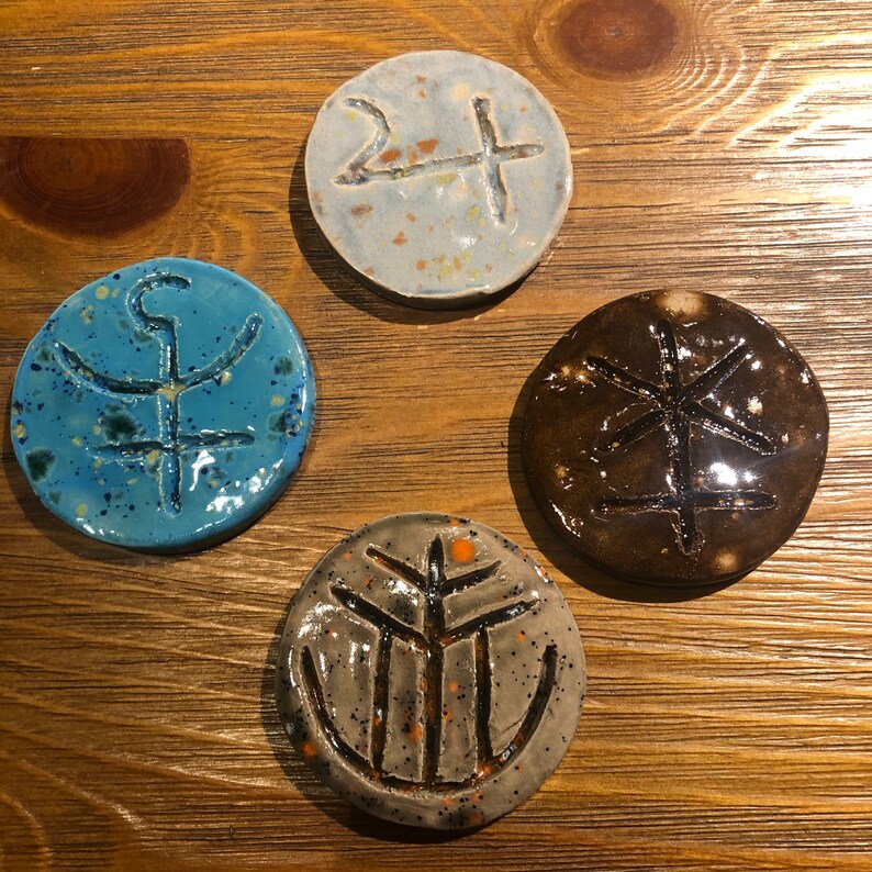 Altar Markers Sigils of Four Elements Earth Air Fire and Water - Etsy