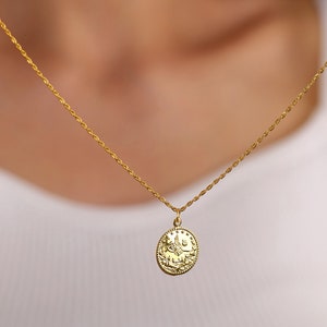 Ottoman Tughra Necklace in 14k Solid Gold, Real Gold Turkish Necklace ...