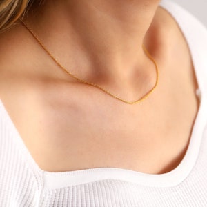 Rope Chain in 14k Solid Gold, Twisted Gold Chain, Thin Chain Necklace ...
