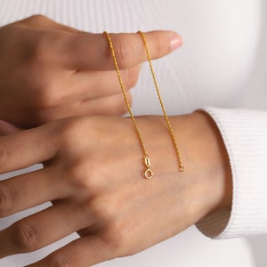Rope Chain in 14k Solid Gold, Twisted Gold Chain, Thin Chain Necklace ...