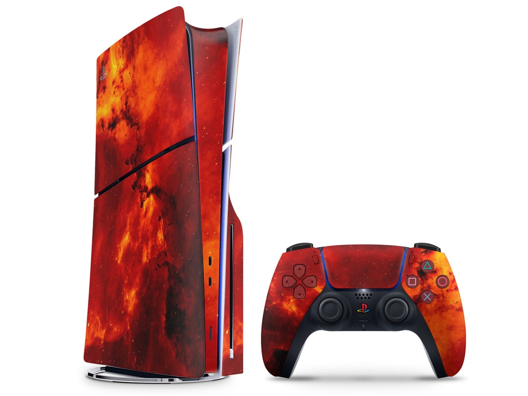 Red Stardust Galaxy PS5 Slim Skin, Outer Space Stars PS5 Console ...