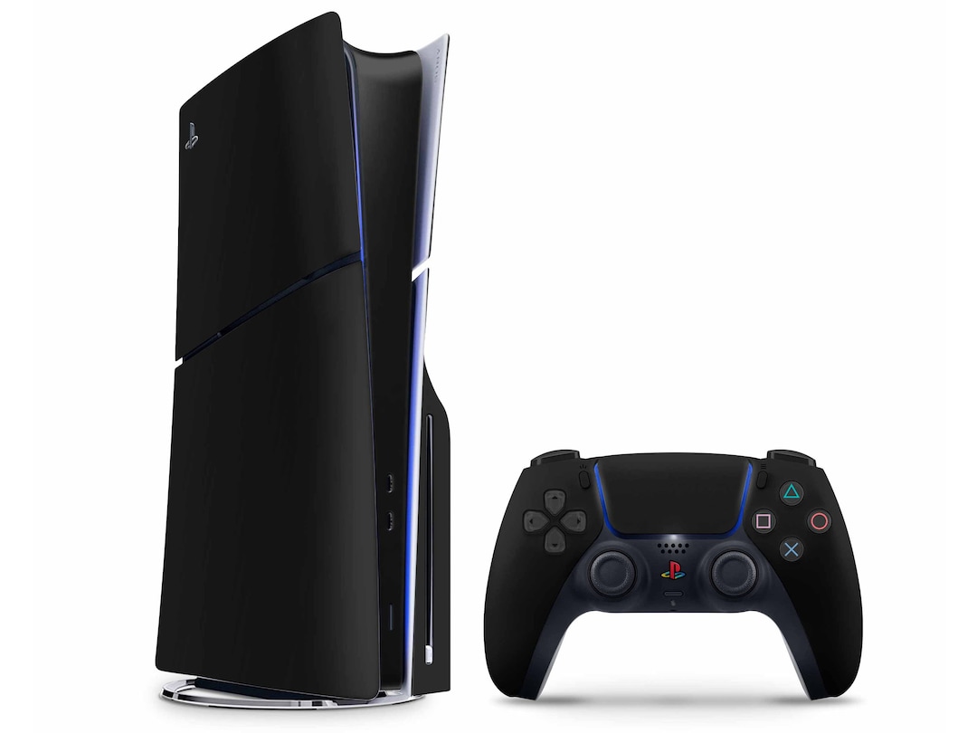 Matte Black PS5 Skin, Solid Black PS5 Slim Playstation 5 Controller ...