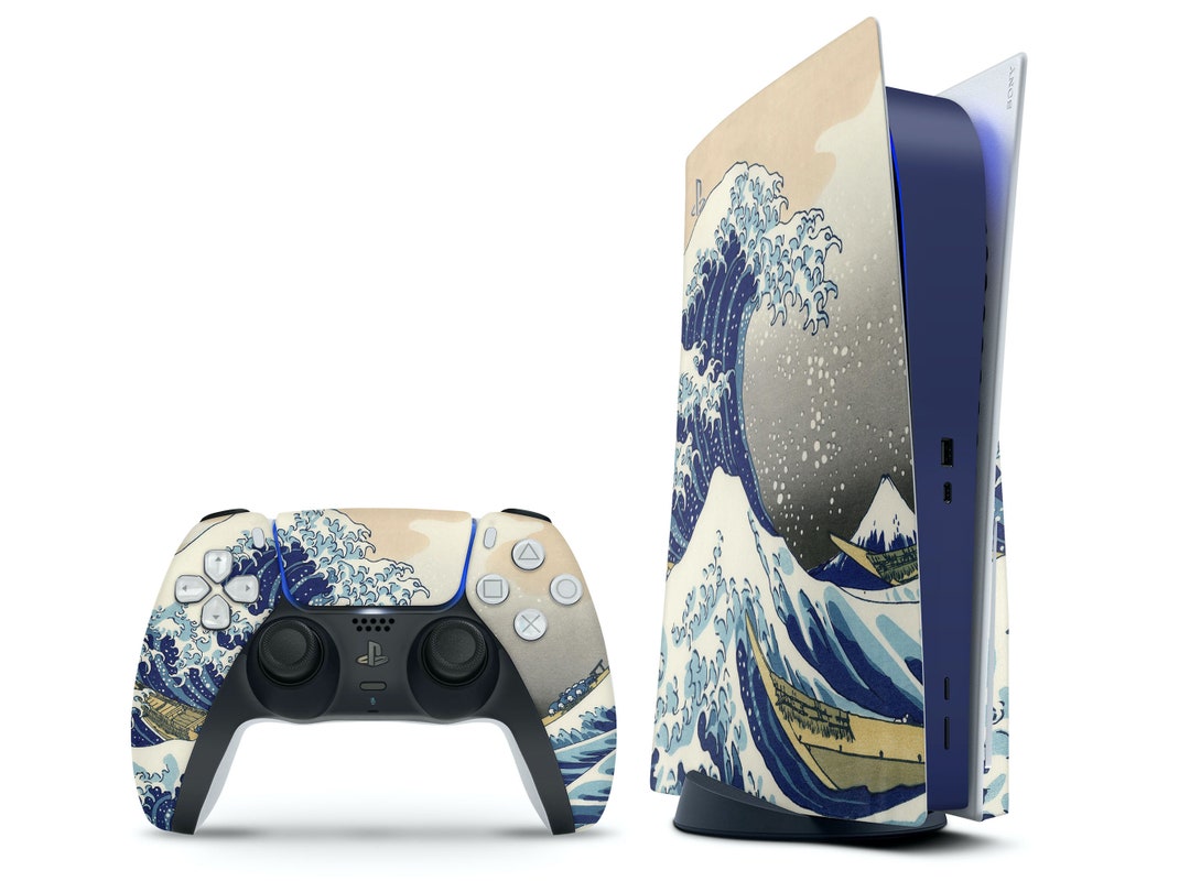 Great Wave off Kanagawa PS5 Skin, Hokusai Wave PS5 Console & Controller ...