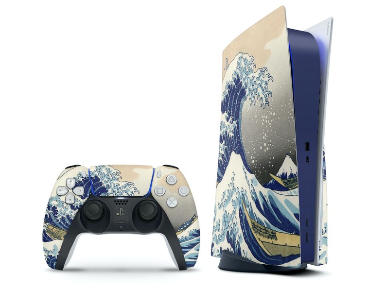 Great Wave off Kanagawa PS5 Skin, Hokusai Wave PS5 Console & Controller ...