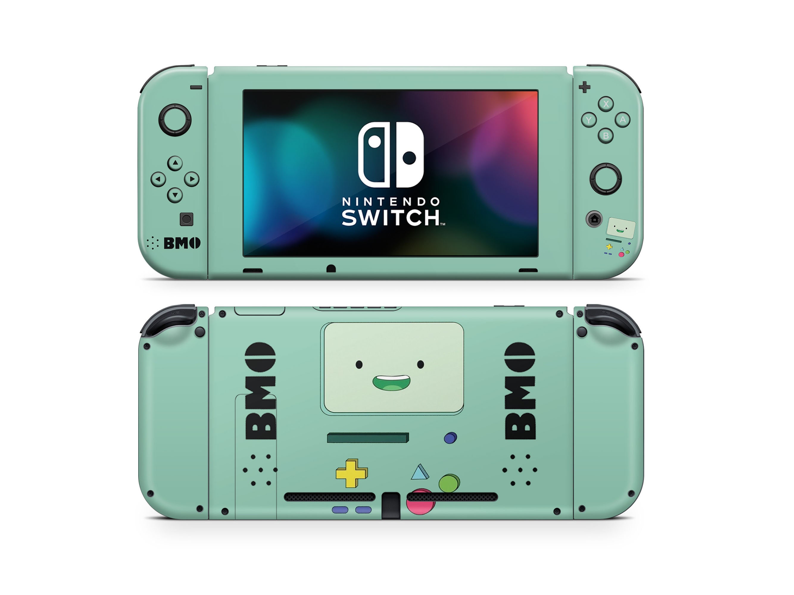 Adventure Time Beemo Nintendo Switch Skin, Teal BMO Meme Switch OLED ...