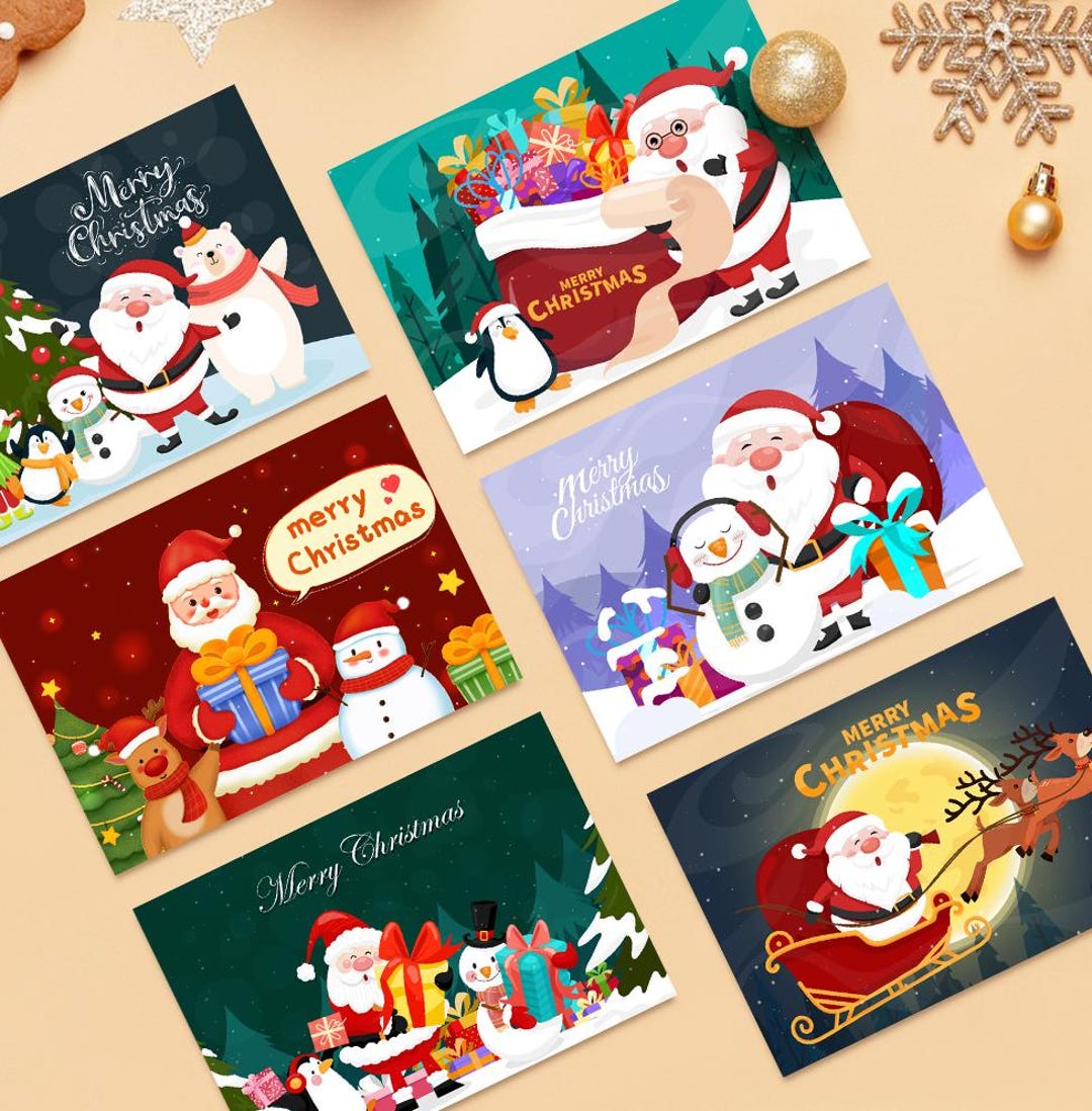 Paint by Number Christmas Cards - Etsy