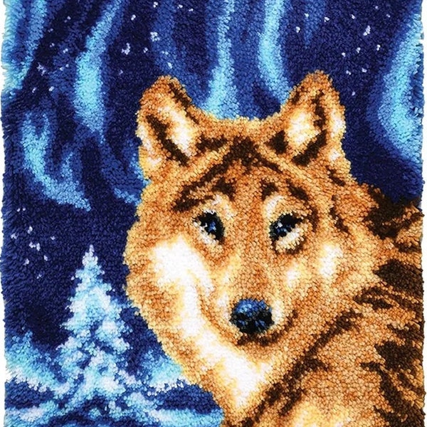 Wolf Latch Hook Rug Kit - Etsy