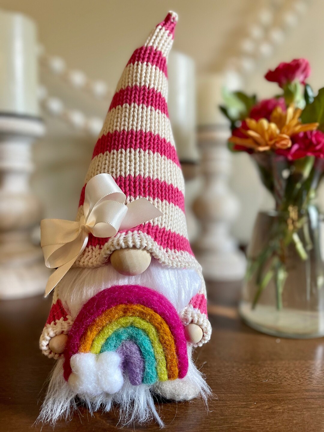 Rainbow Gnome Happy Gnome Sunshine Gnome Cheerful Gnome - Etsy