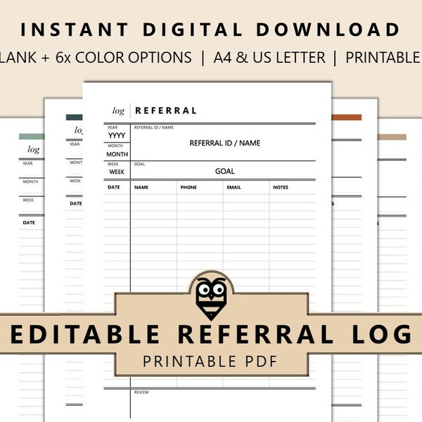 Referral Log Tracker - Etsy