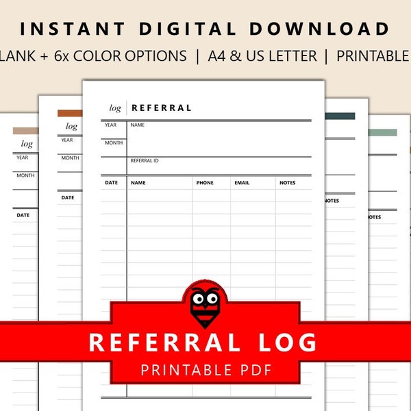 Referral Log Tracker - Etsy