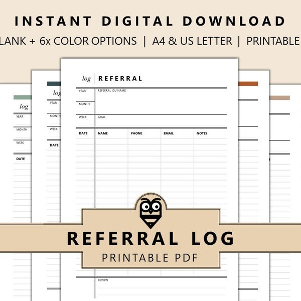 Referral Tracking Sheet - Etsy