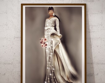 Wedding Dress Fashion Poster - Etsy UK