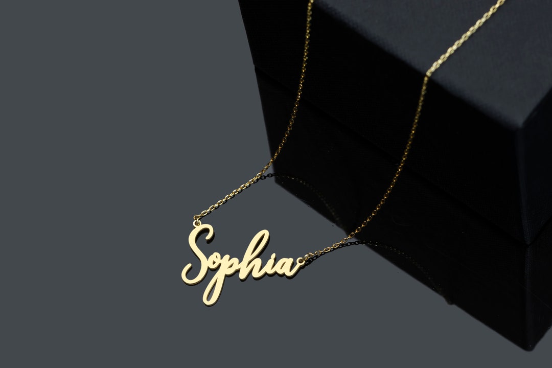 925 Sterling Silver Name Necklace, Custom Dainty Nameplate Necklace ...