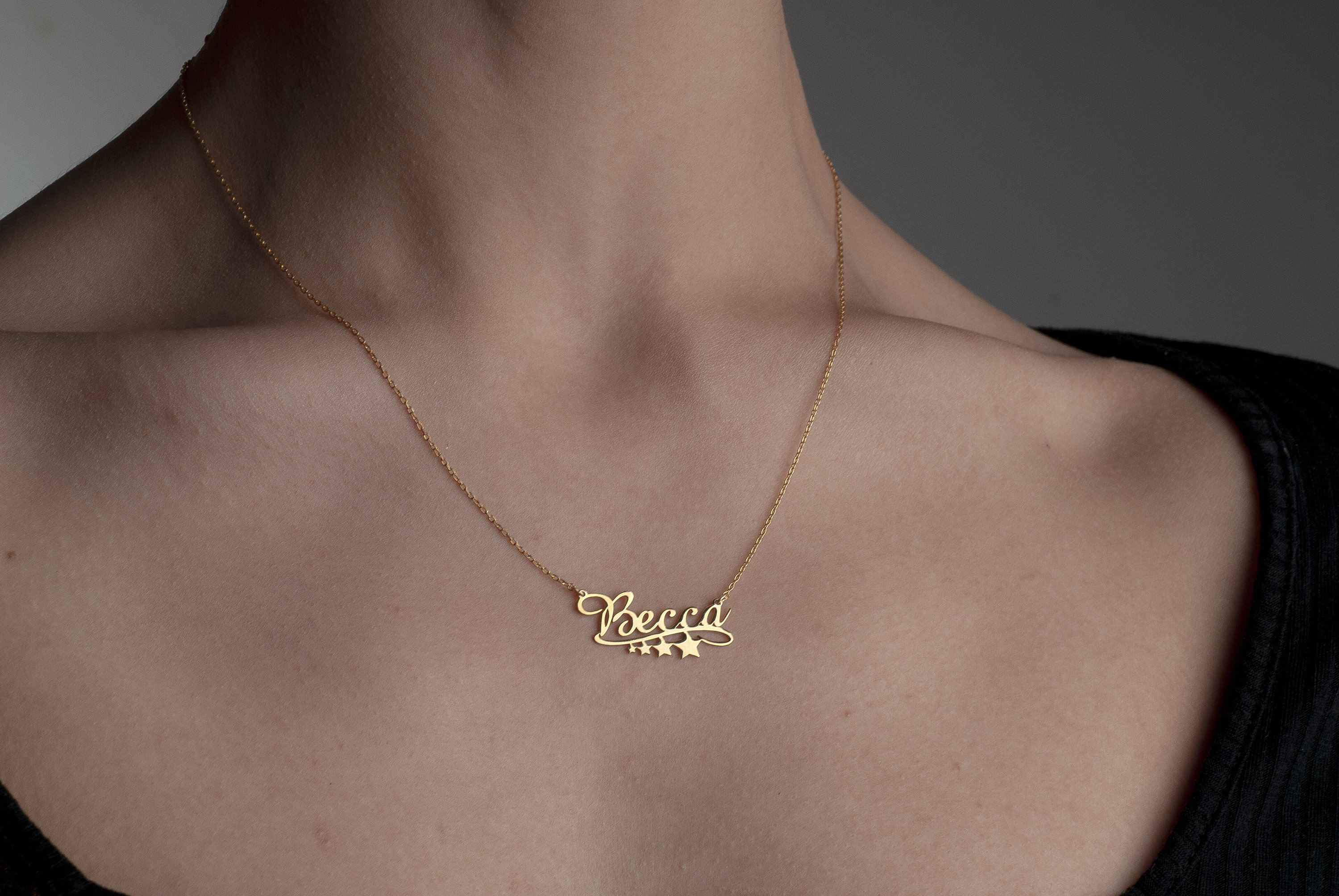 Star Name Necklace Custom Personalized Name Necklace Personalized