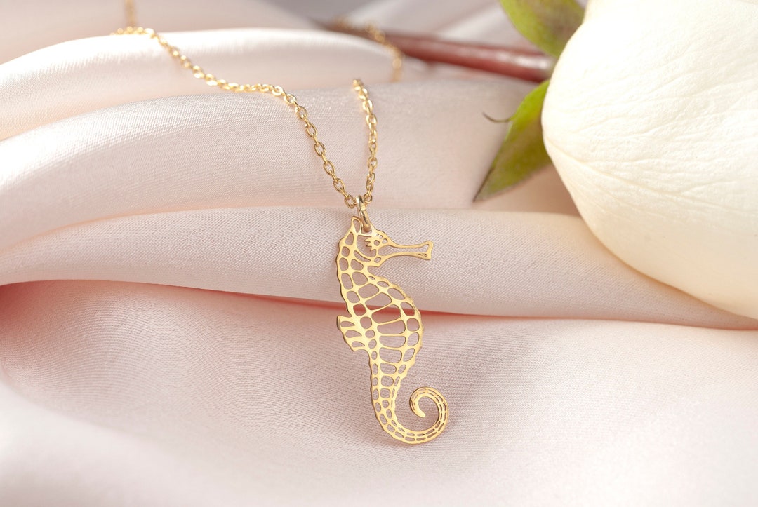 Dainty Seahorse Necklace, Ocean Jewelry, Seahorse Pendant, Seahorse ...