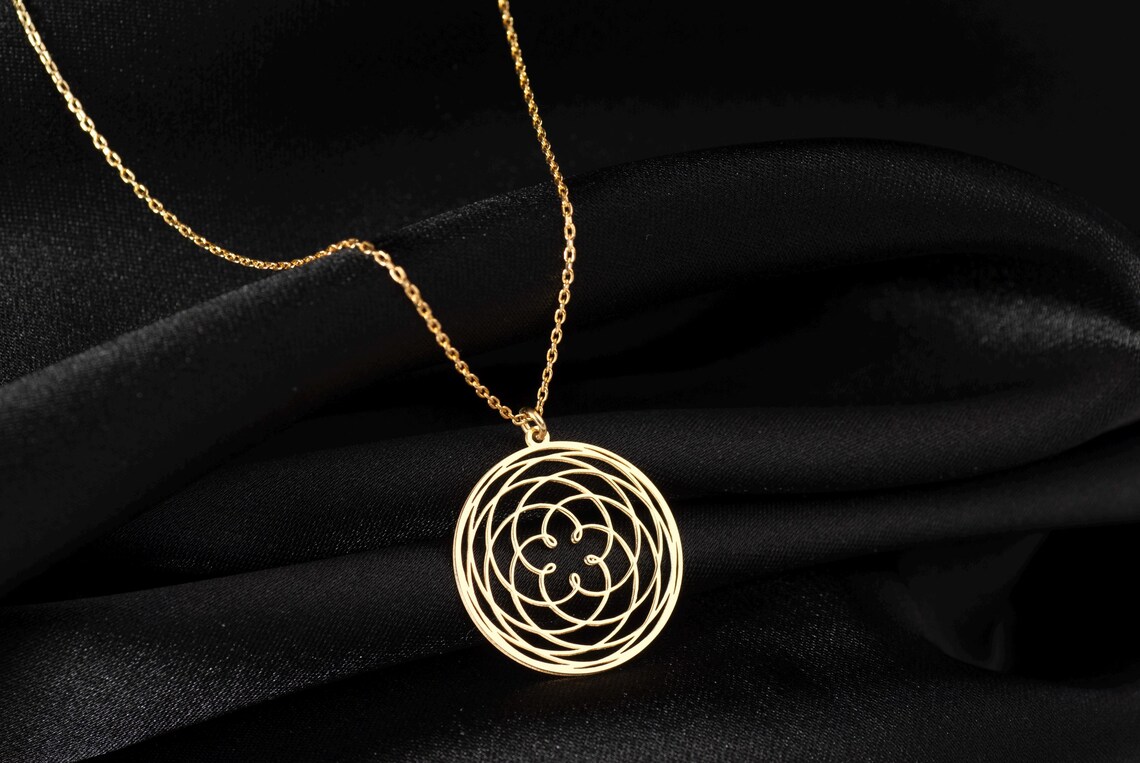 Sterling Silver Rose of Venus Necklace, Sacred Geometry Pendant - Etsy