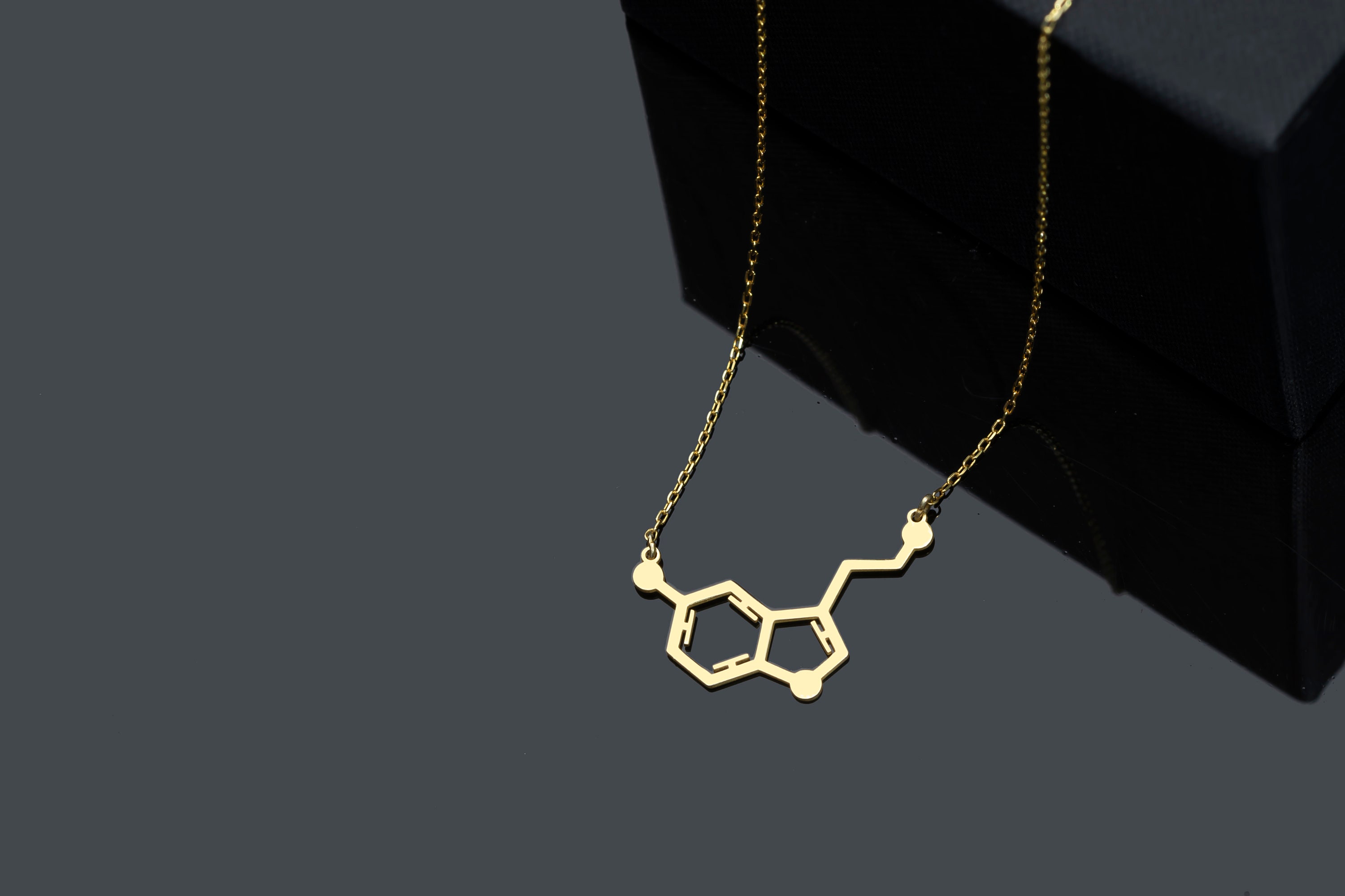 Serotonin Pendant Necklace, Molecular Necklace, Gift for Her, Happiness ...