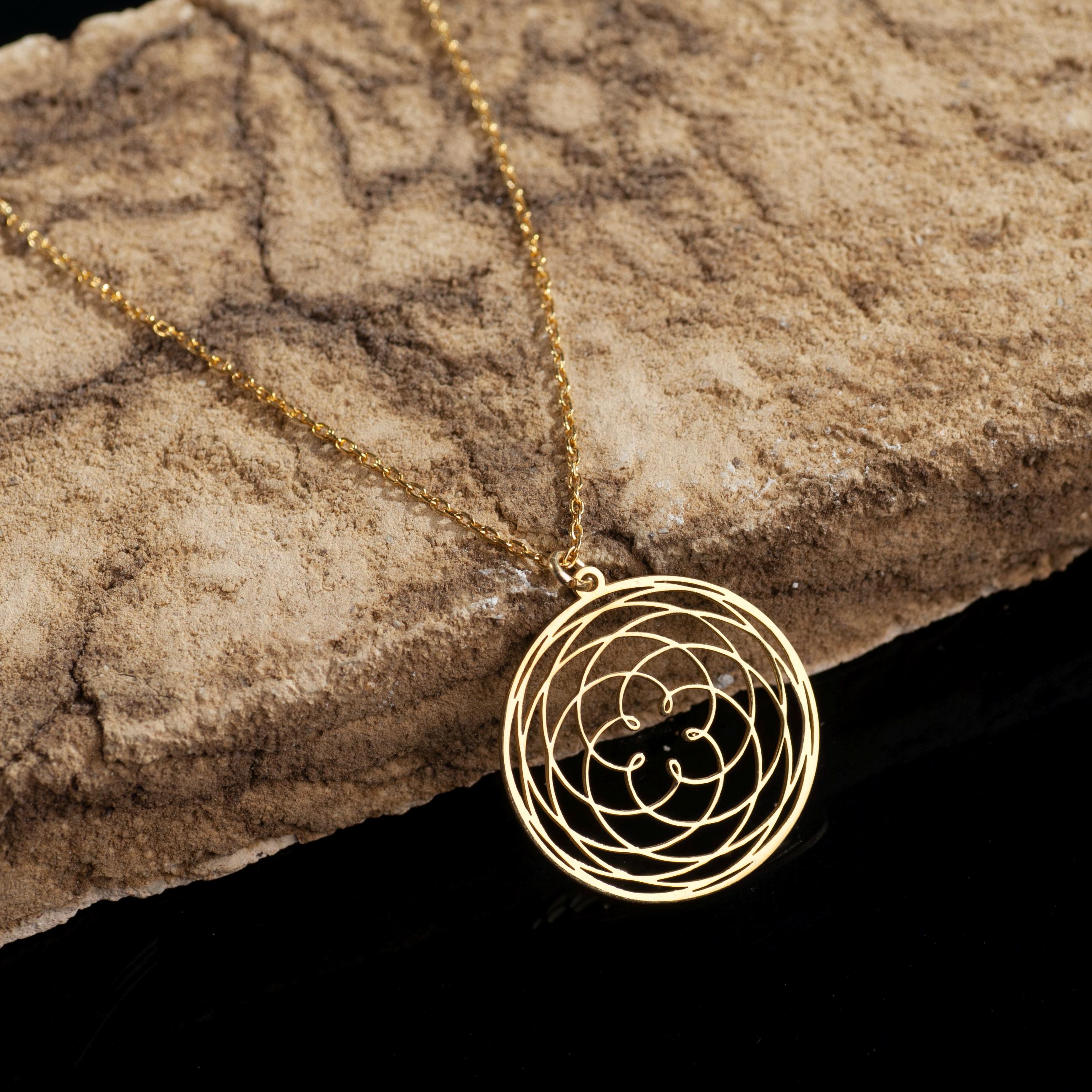 Sterling Silver Rose of Venus Necklace, Sacred Geometry Pendant - Etsy