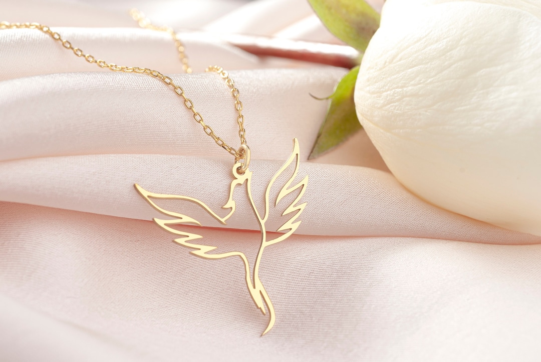 Dainty Phoenix Necklace, Dragon Pendant, Phoenix Charm, Phoenix Rising ...