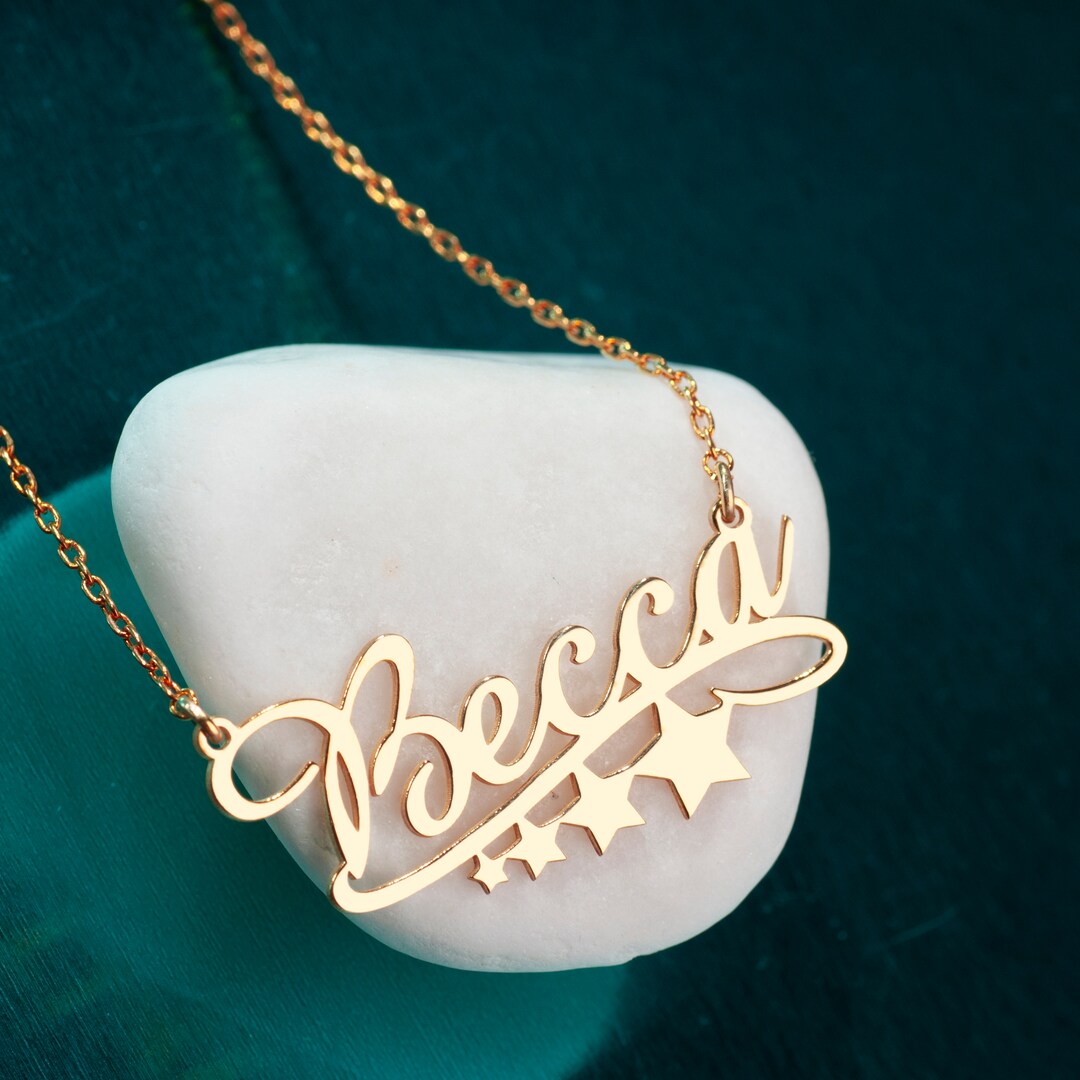 Star Name Necklace Custom Personalized Name Necklace Personalized