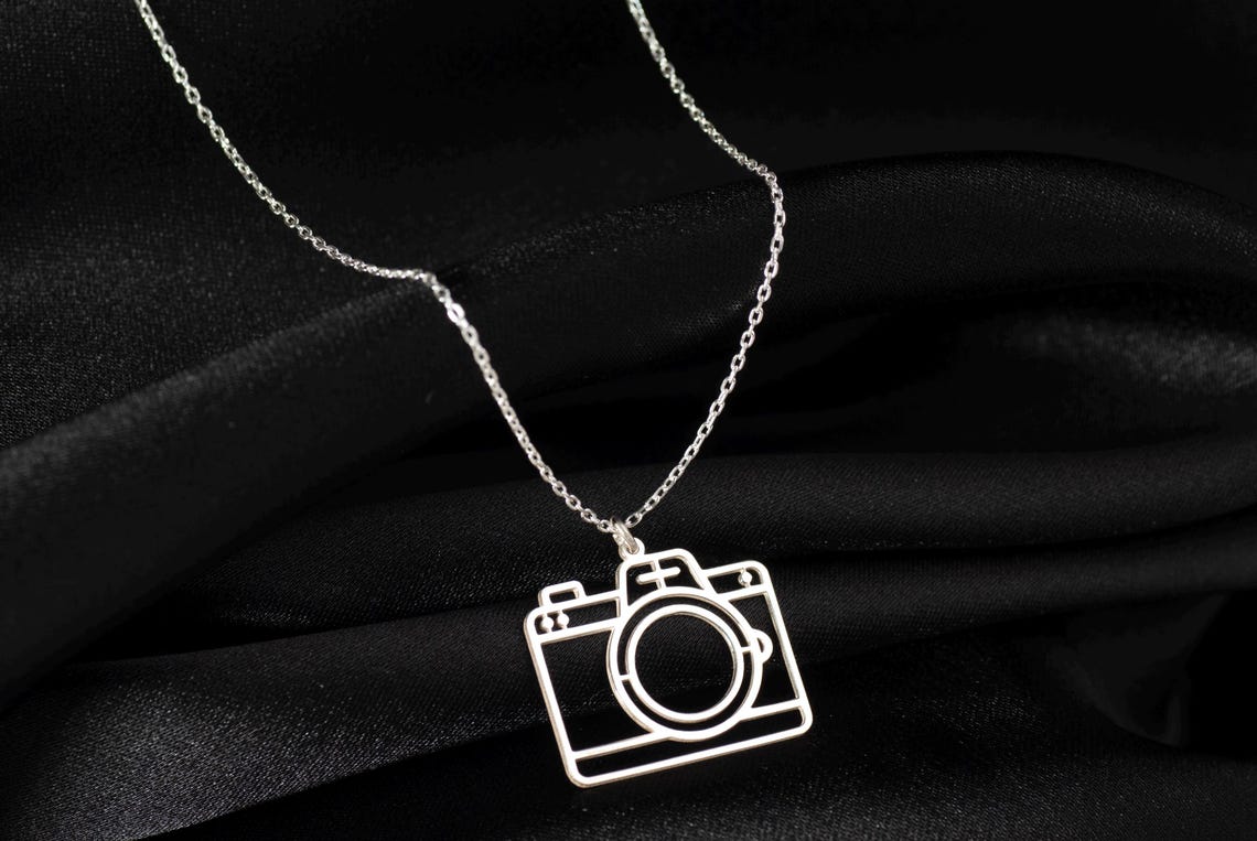 Sterling Silver Camera Necklace, Photographer Gift - Etsy
