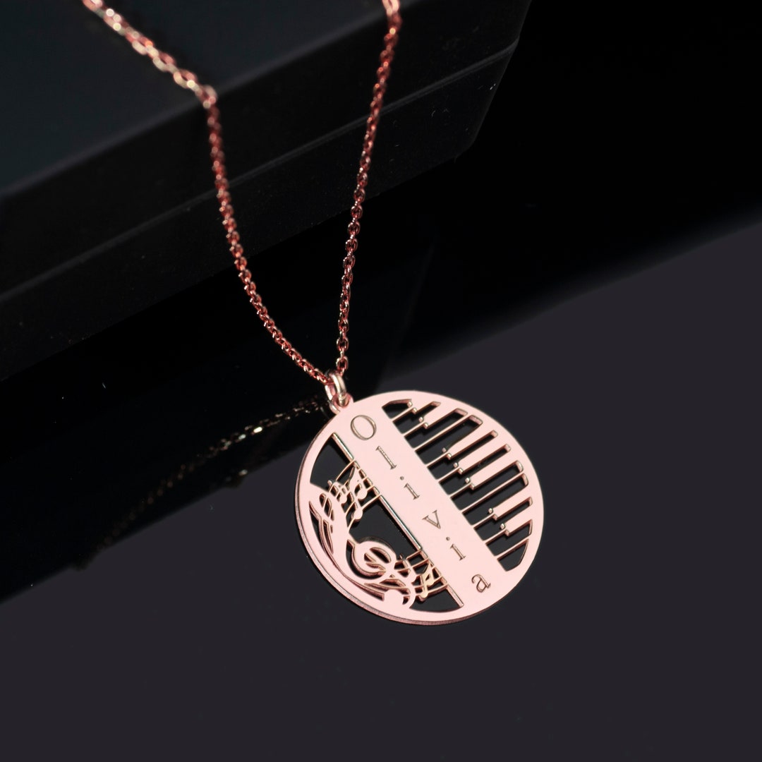 Custom Music Note Necklace, Personalized Music Pendant, Music Lover ...