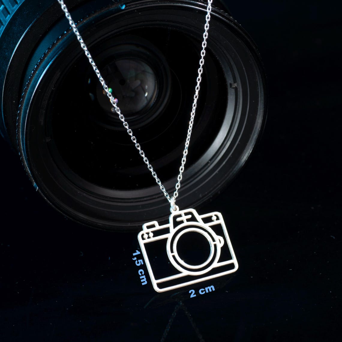 Sterling Silver Camera Necklace, Photographer Gift - Etsy