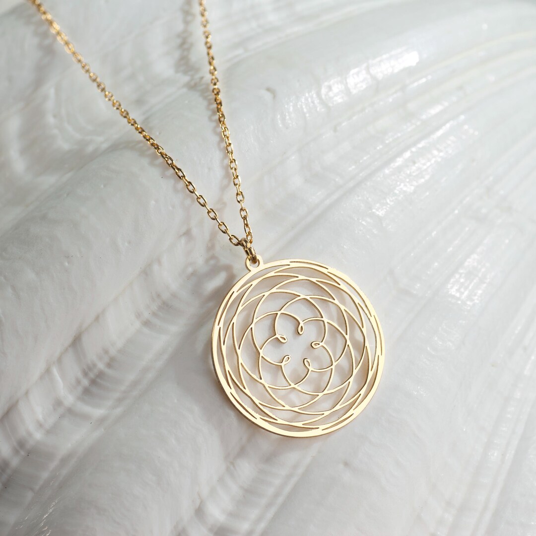 Sterling Silver Rose of Venus Necklace, Sacred Geometry Pendant - Etsy