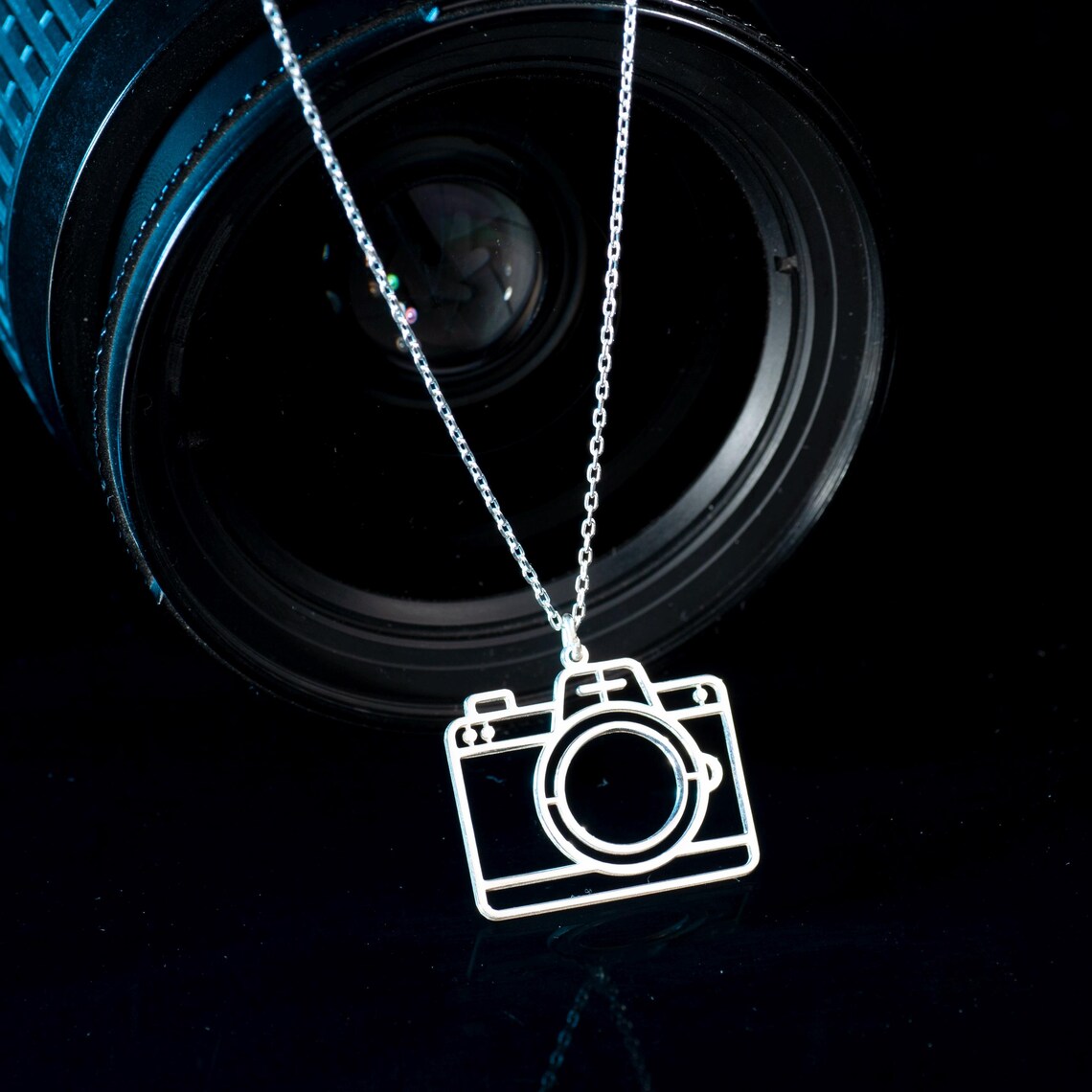 Sterling Silver Camera Necklace, Photographer Gift - Etsy