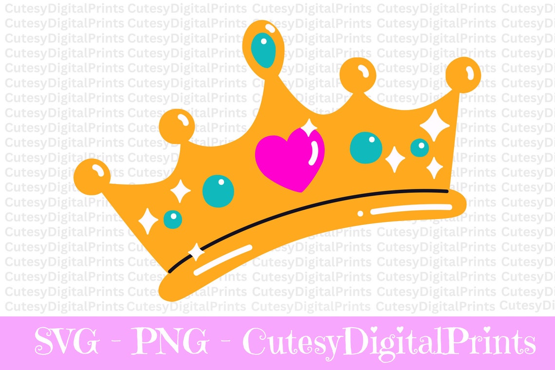 Crown With Heart Svg, Crown Svg, Queen Svg, Princess Svg, King Svg ...