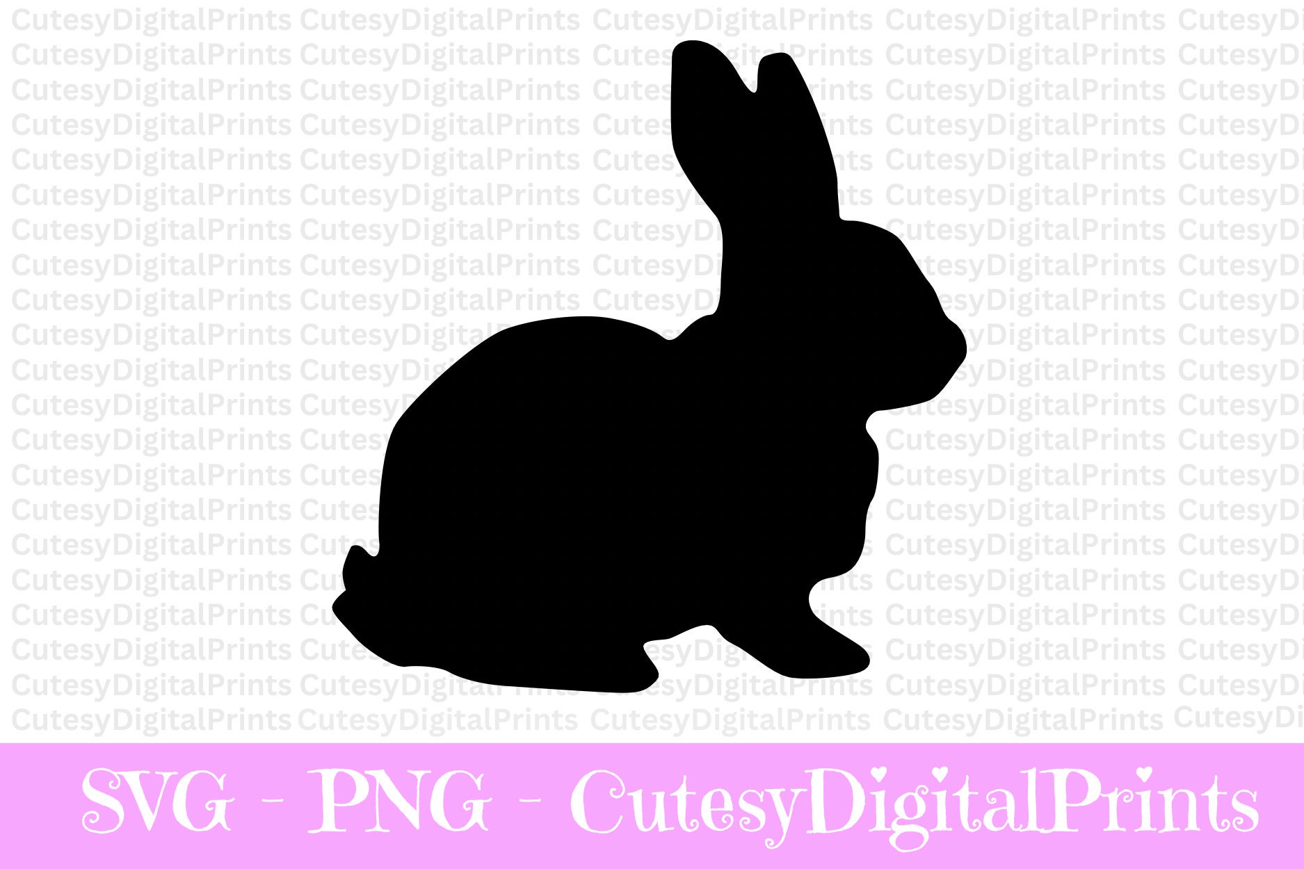 Bunny Silhouette Svg, Cute Bunny Svg, Bunny Outline Svg, Rabbit ...