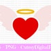Angel Heart Svg, Angel Heart With Wings Svg, Angel Heart Svg, Angel ...
