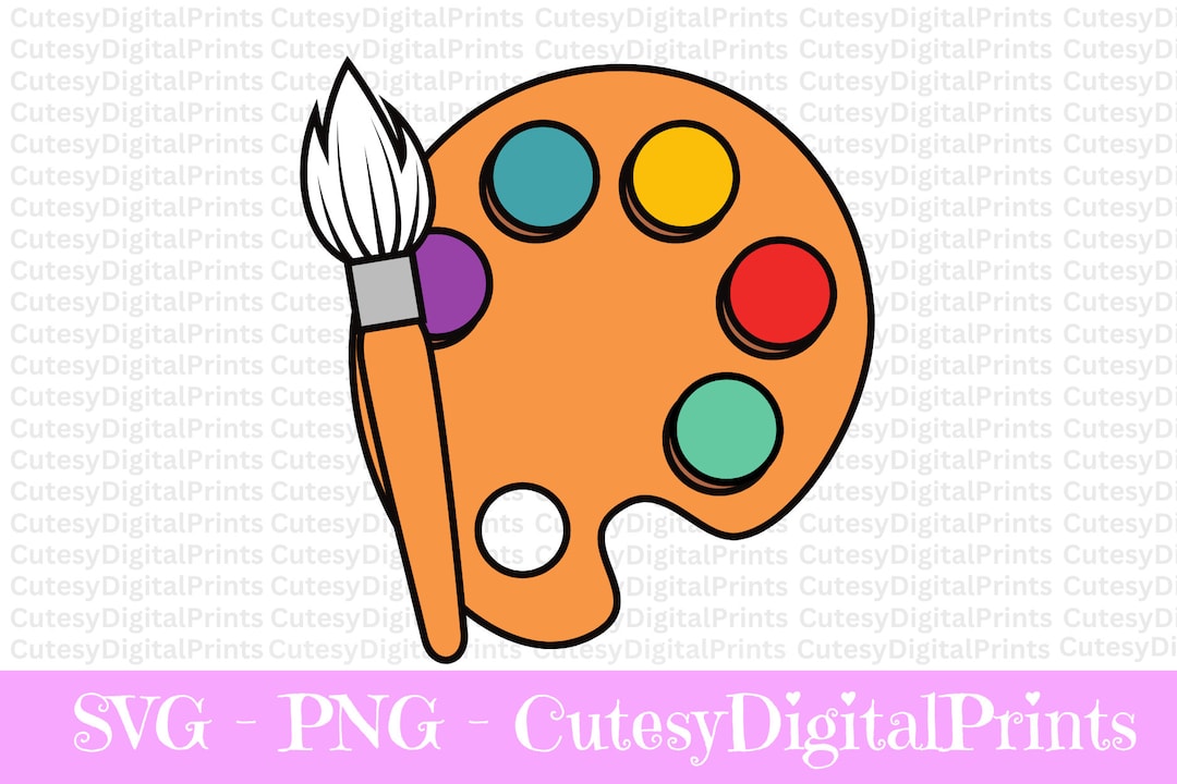 Paint Palette SVG, Paint Brush SVG, School,art Class Svg, Teacher ...
