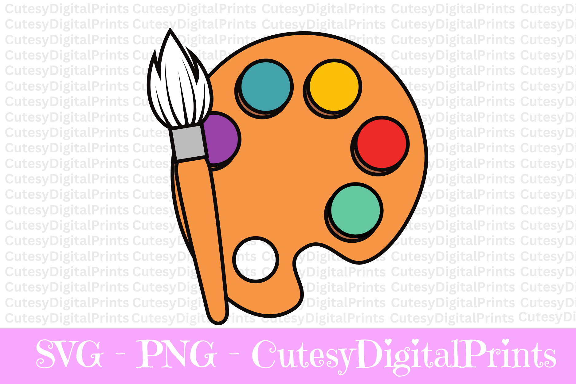 Paint Palette SVG, Paint Brush SVG, School,art Class Svg, Teacher ...