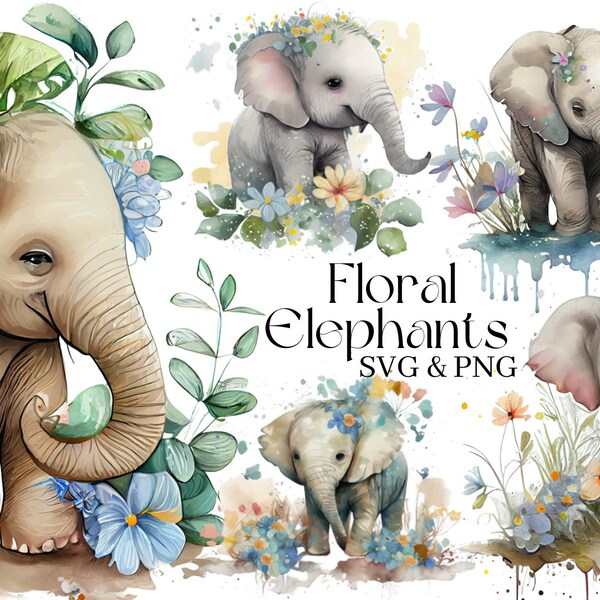Baby Elephant Svg - Etsy