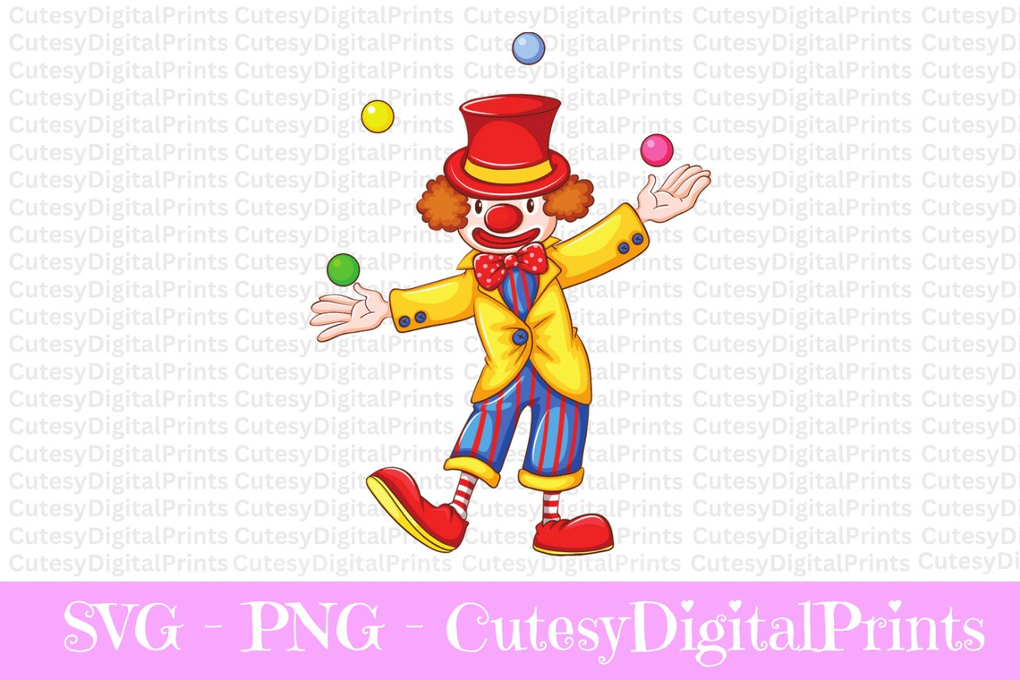 Cute Clown Svg, Circuis Clown Svg, Cute Clown Svg, Clown Vector, Clown ...