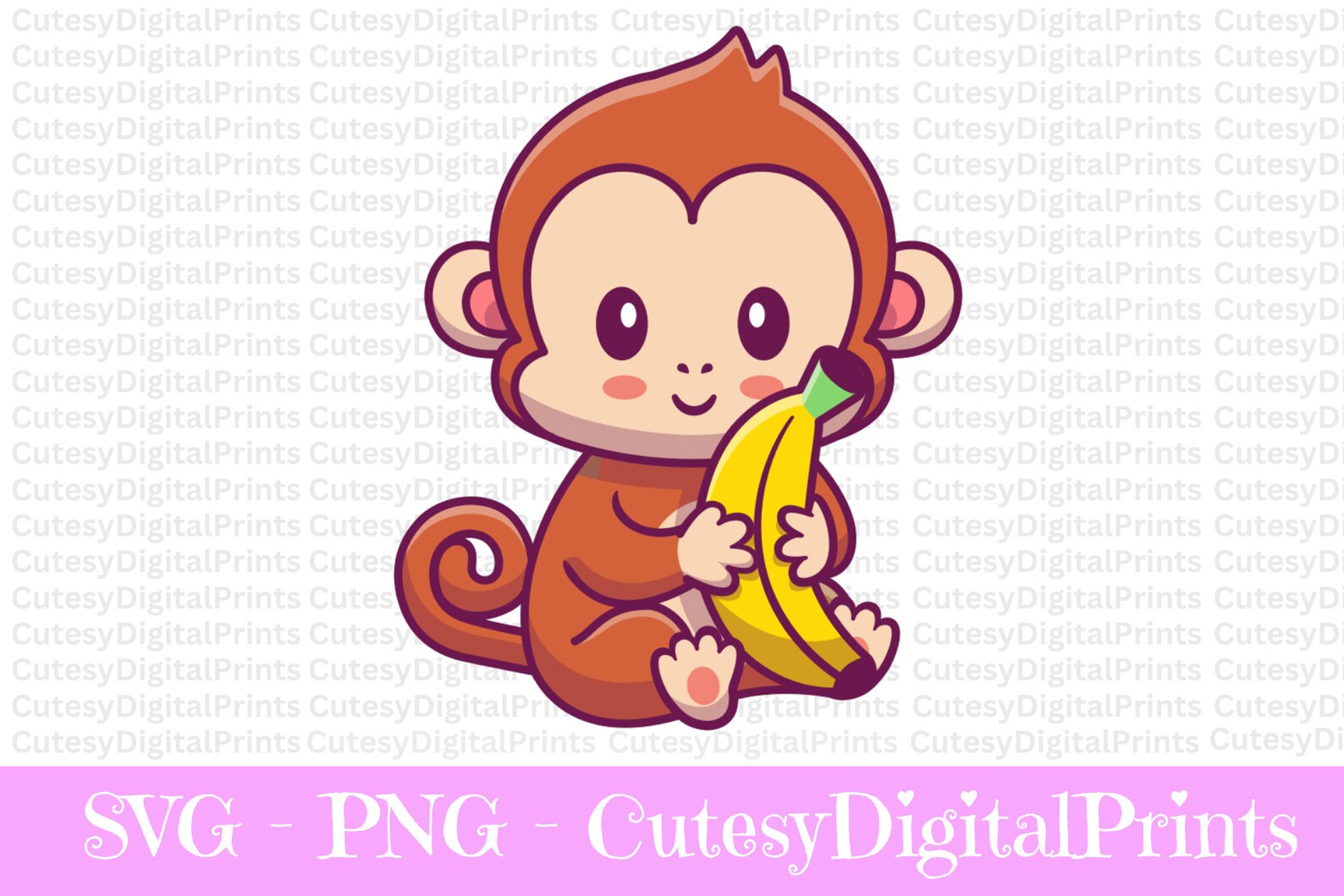 Baby Monkey Svg, Jungle Animal Svg ,monkey Svg, Cute Monkey Svg, Animal ...